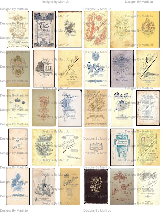 120 Vintage Printable Cabinet Cards on 4 Jpgs and Pdfs 30 - Etsy