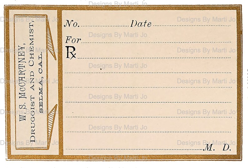 Vintage Pharmacy Prescription Labels 30 Printable Blank | Etsy