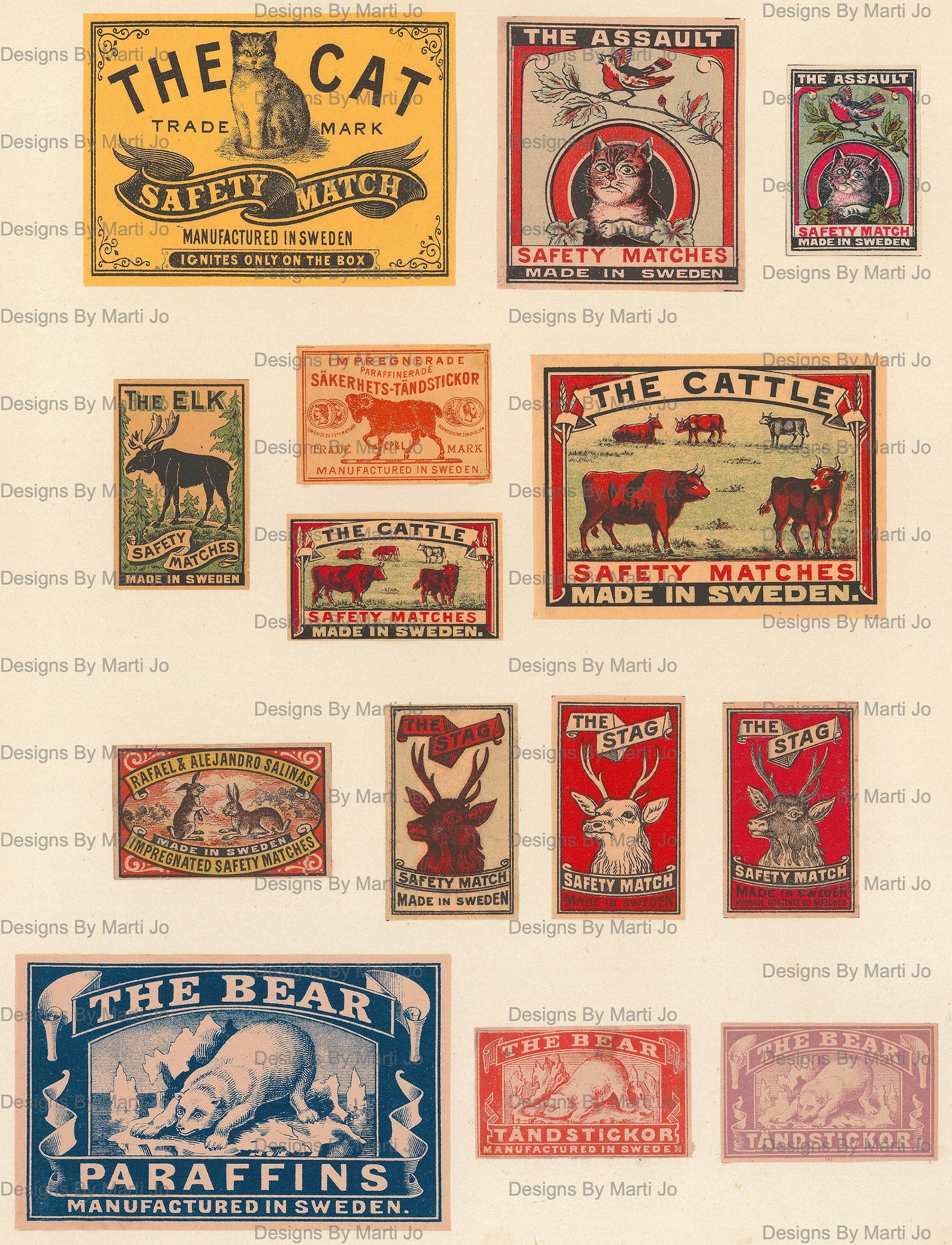 Vintage Animal Match Box Covers 17 Antique Match Box Jpgs - Etsy