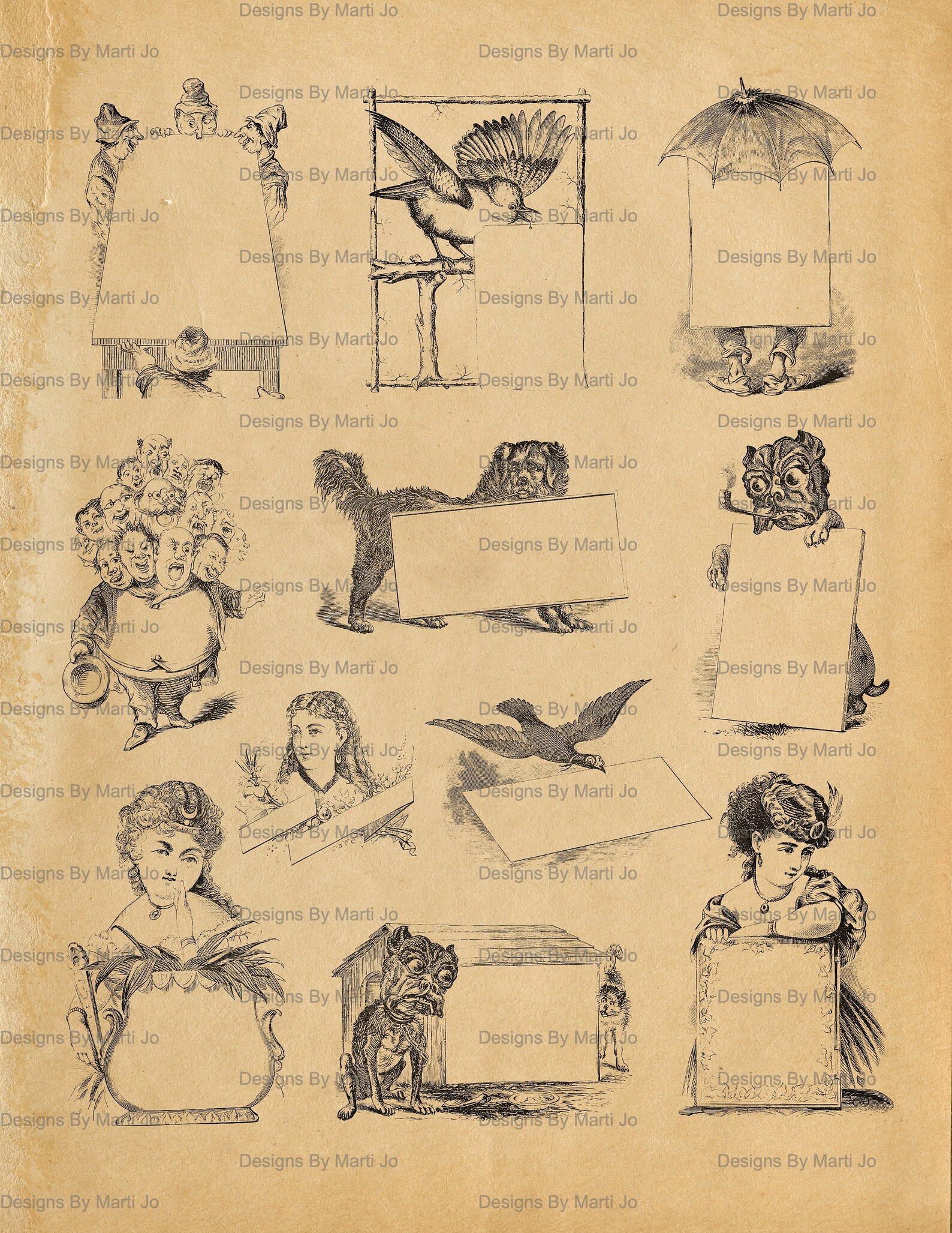 Vintage Advertising Cuts Overlays 10 Vintage Transparent - Etsy