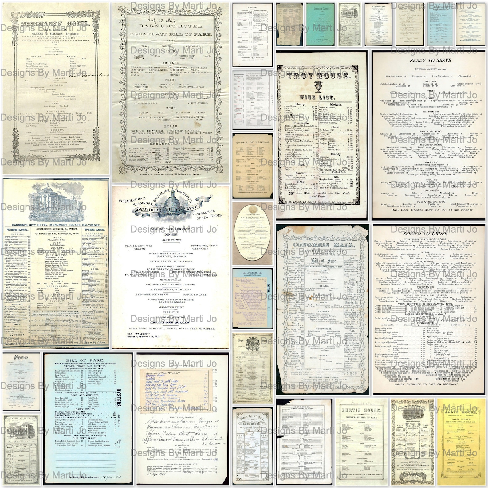 30 Vintage Menu JPG Pages Printable Antique Restaurant Old Menus ...