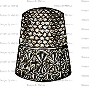 Printable Vintage Thimbles | 34 Antique Patterned Thimbles | Instant ...