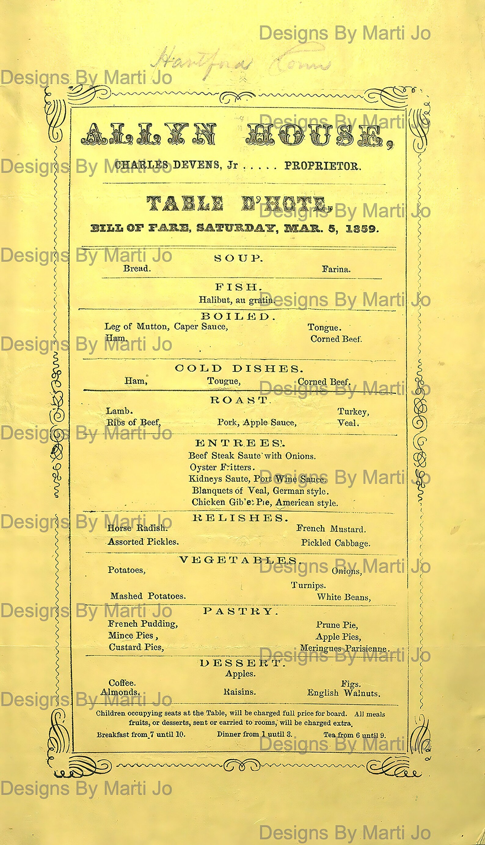 30 Vintage Menu JPG Pages Printable Antique Restaurant Old Menus ...