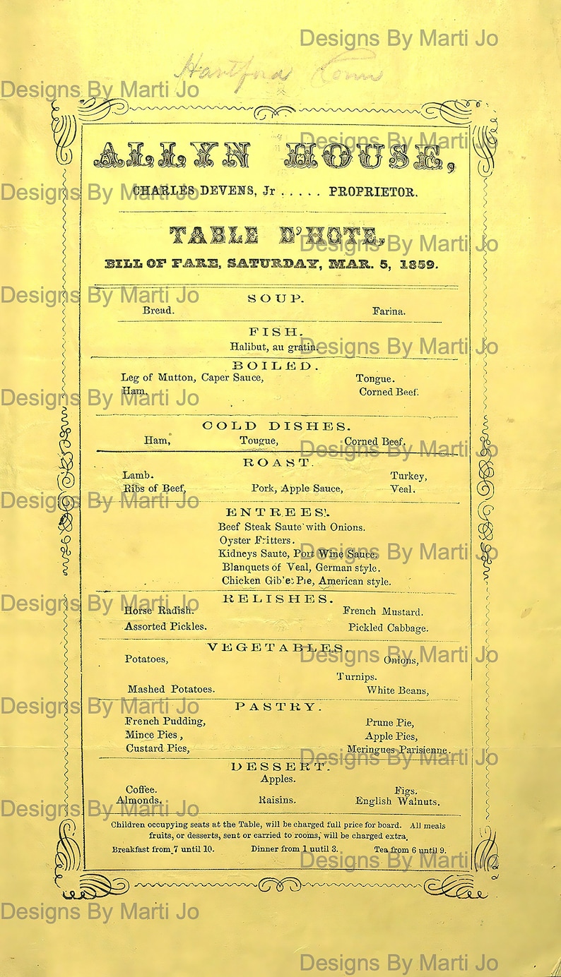 30 Vintage Menu JPG Pages Printable Antique Restaurant Menus - Etsy