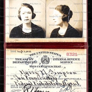 Vintage Federal Agent Identity Cards | 50 Printable Government Photo ID ...