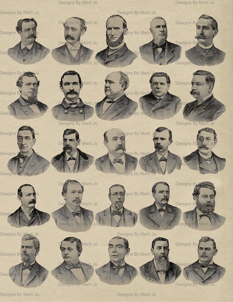 Vintage Men's Portraits 25 Individual Engravings 2 - Etsy