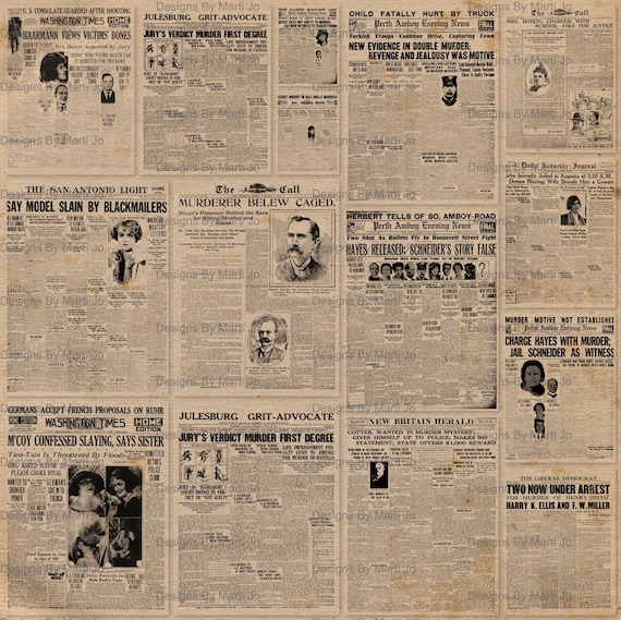 Old Newspaper Front Cover
