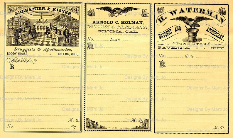 Vintage Pharmacy Prescription Labels Printable Vintage - Etsy