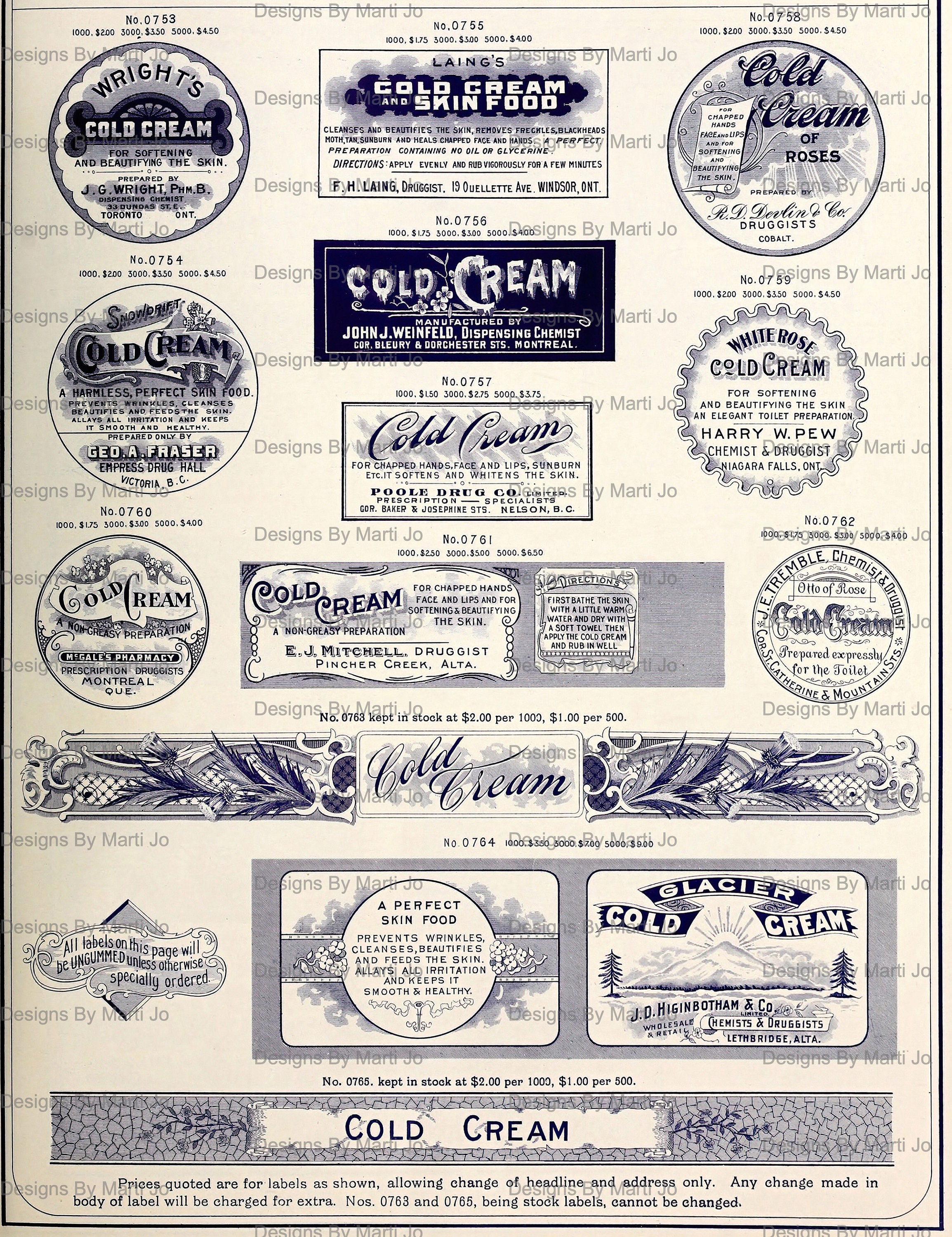 11 Vintage Skin Care Label Sheets Printable Antique Product - Etsy
