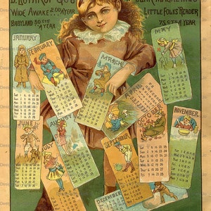 Colorful Set of 38 Vintage Calendars | Printable Old Calendars | Retro ...
