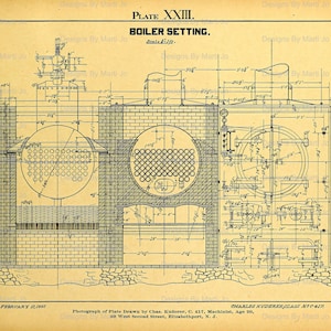 Vintage Mechanical Drawings Paper Set | 51 Vintage Printable ...