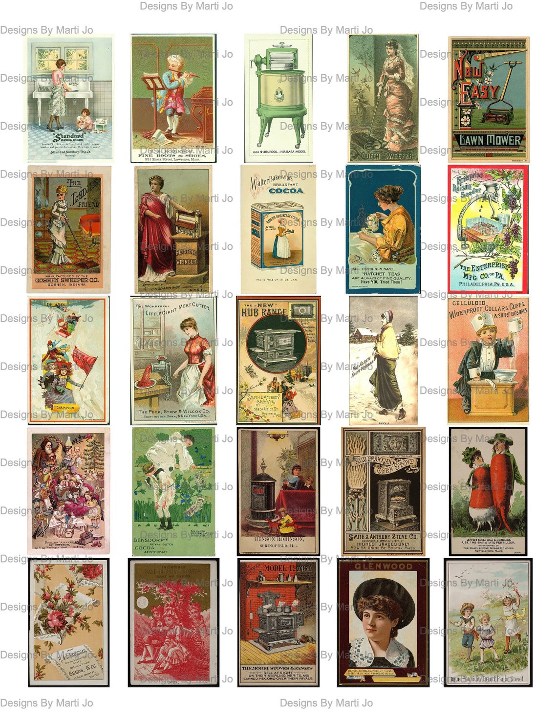 100 Vintage Trade Cards Printable Antique Trade Cards on 4 - Etsy