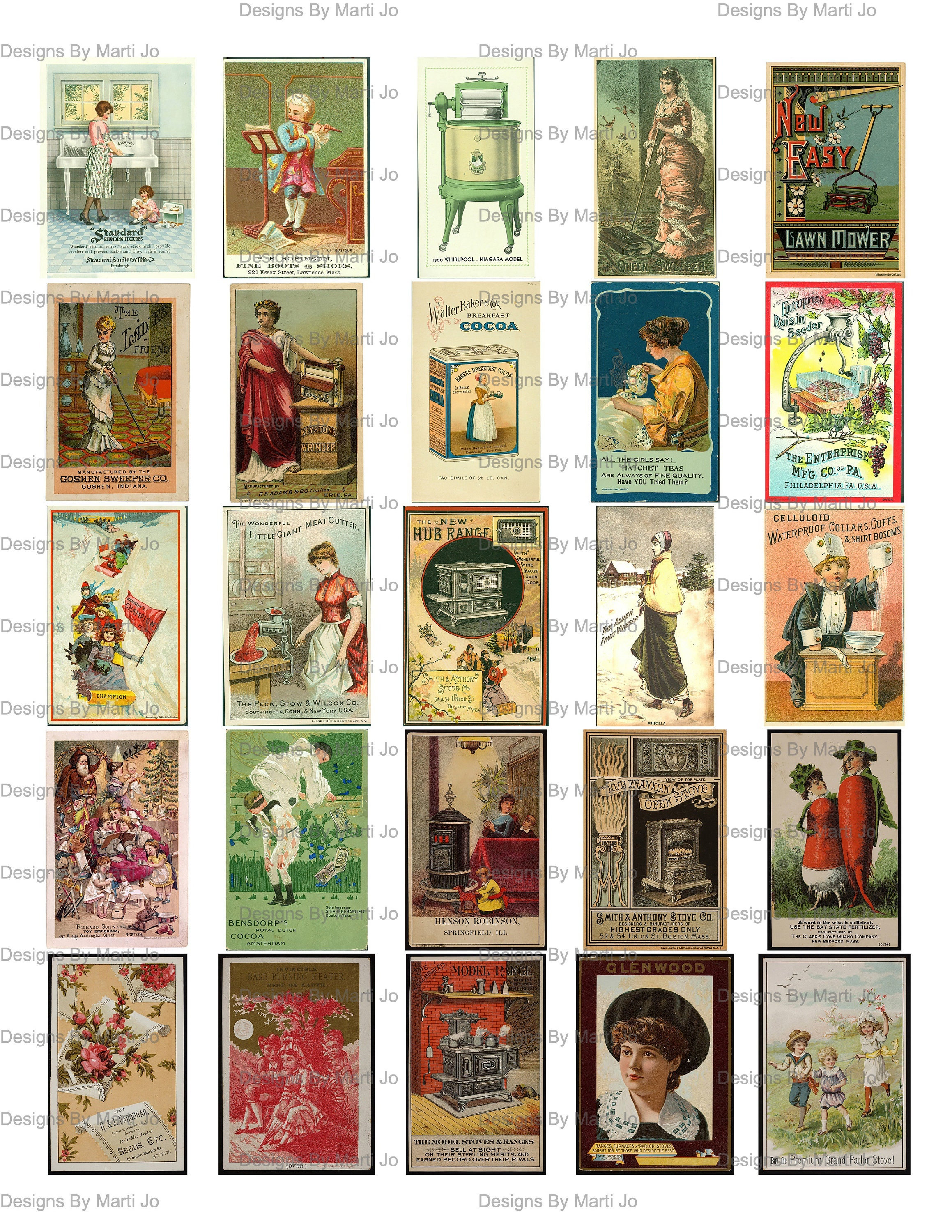 100 Vintage Trade Cards Printable Antique Trade Cards on 4 - Etsy