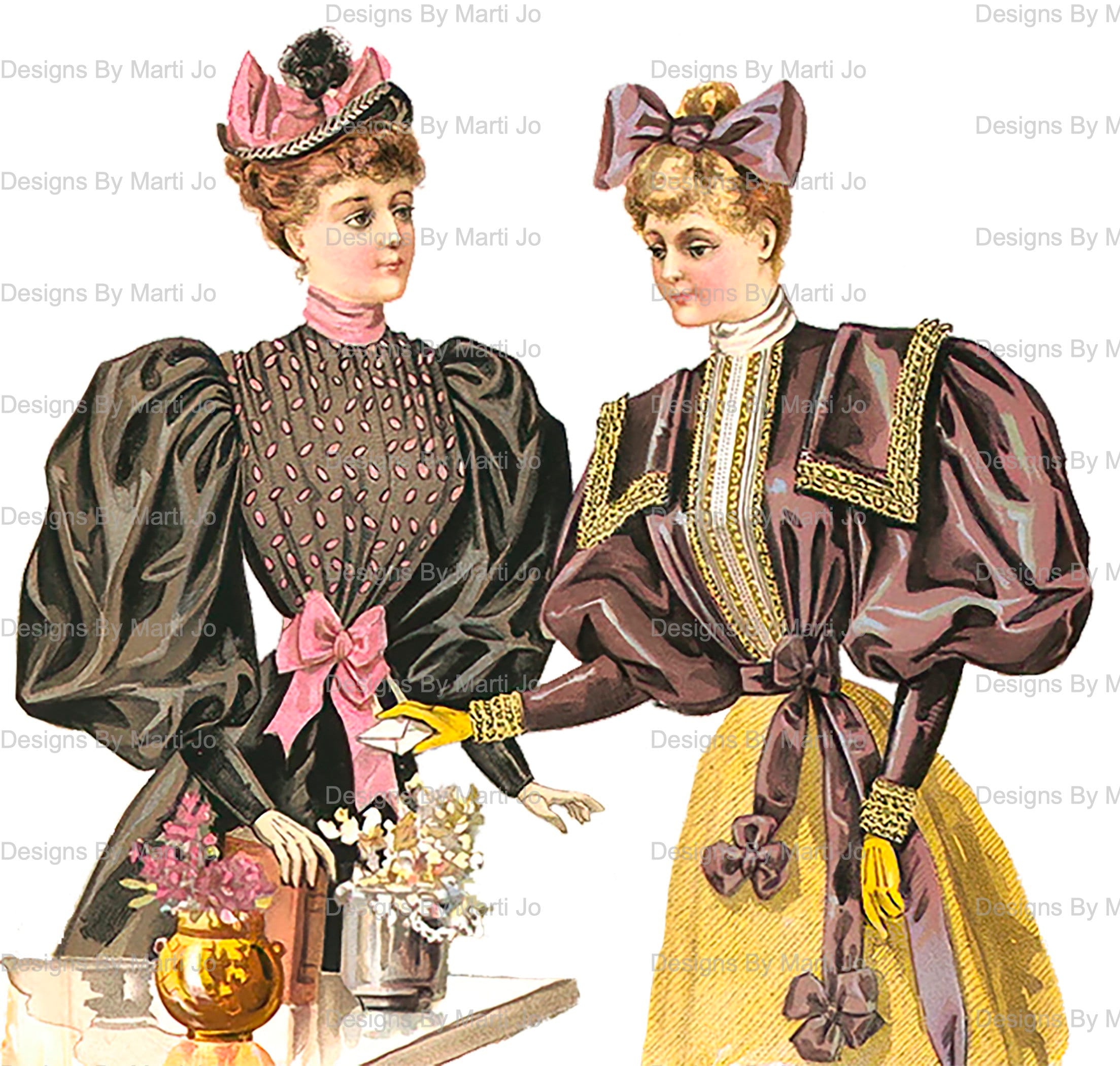 Vintage Fussy Cut 1895 Fashion Images 19 Printable Fashion - Etsy