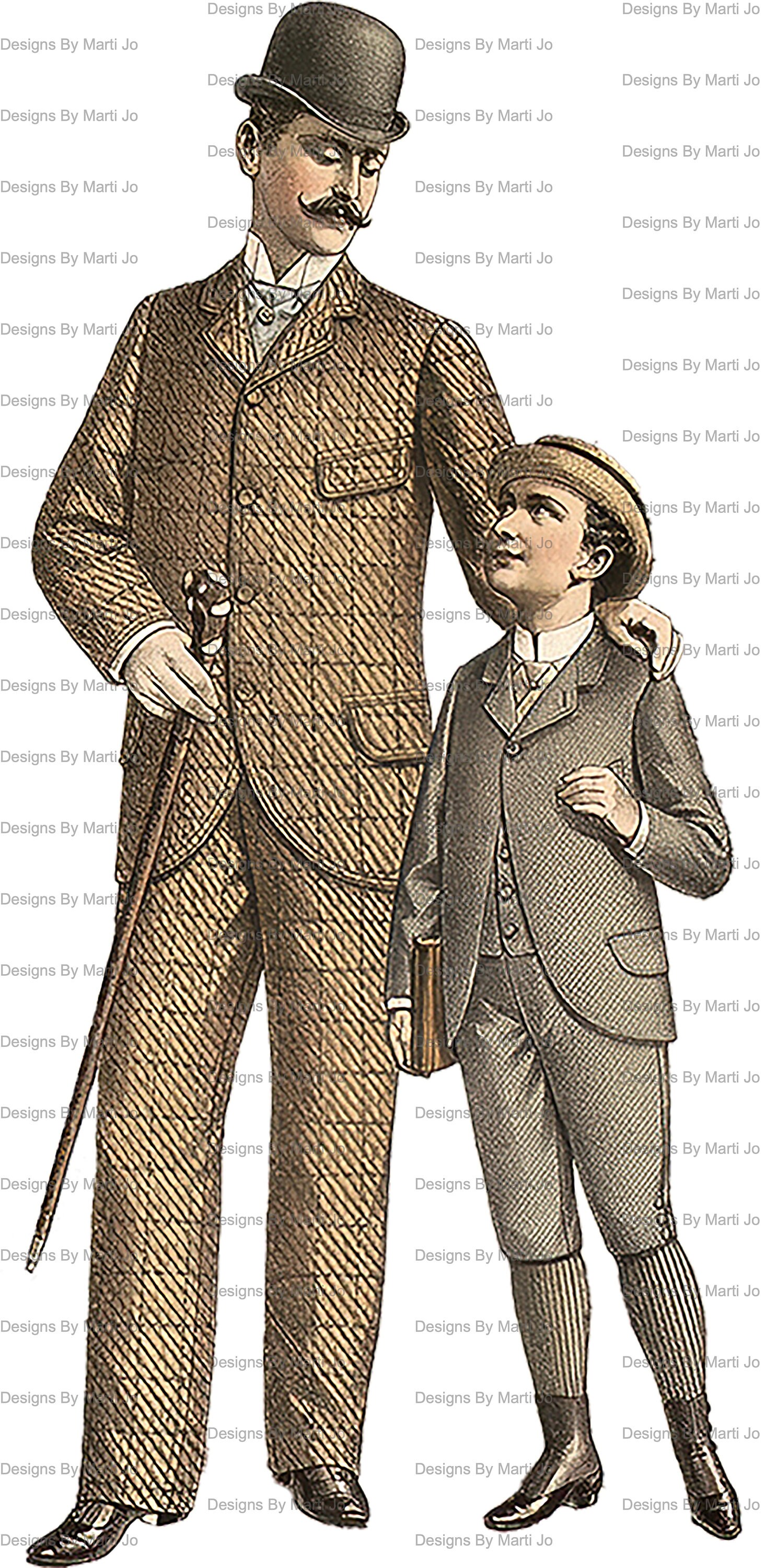 Vintage Fussy Cut 1891 Men and Women Fashion PNG Images | 22 Vintage ...