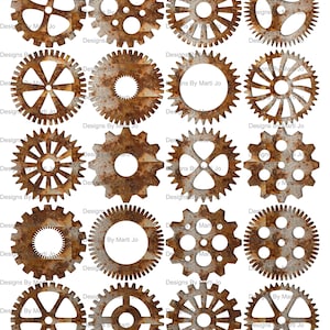 Vintage Gears | 20 Steampunk Style Gears in 5 Different Styles | VC144 ...