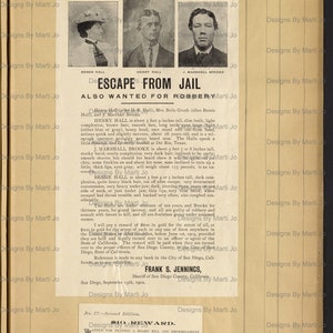 30 Vintage Escaped Convict Wanted Posters and Reward Bulletins ...
