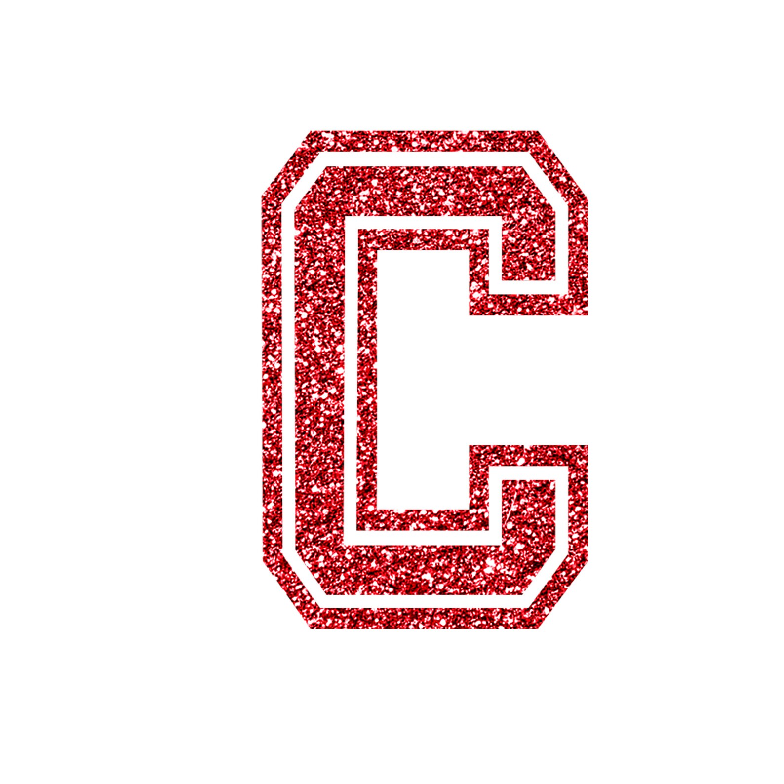 Red Glitter Varsity Letters Digital Clipart Printable - Etsy