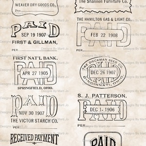 Vintage Rubber Stamp Overlays Set 2 | 8 Pages of Unique Business Stamps ...