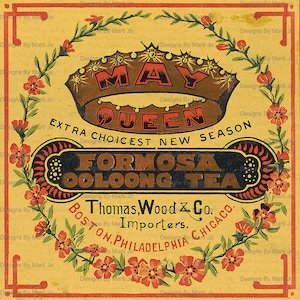 Vintage Tea Labels | Vintage Coffee Label Set 1 | 35 Antique Food ...