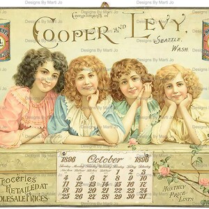Colorful Set of 38 Vintage Calendars | Printable Old Calendars | Retro ...