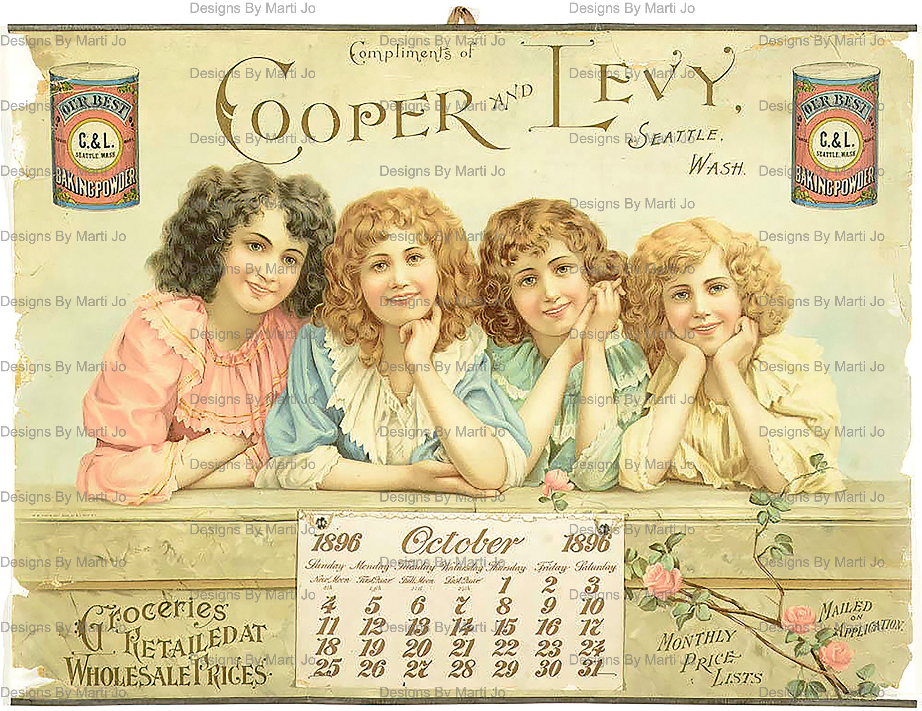 Colorful Set of 38 Vintage Calendars | Printable Old Calendars | Retro ...