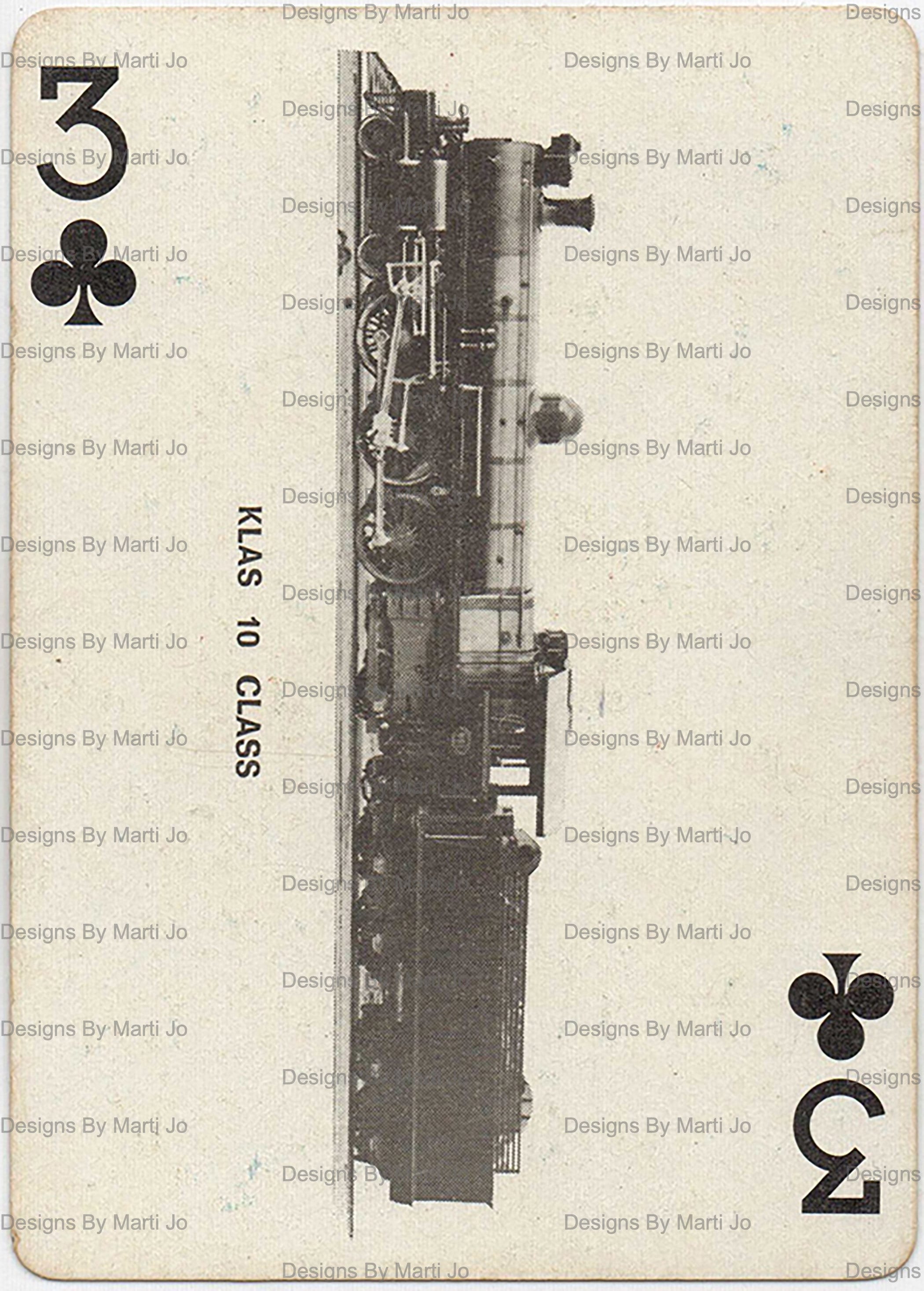 Vintage Miniature Train Locomotive Playing Cards Printable - Etsy