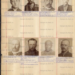 Vintage Mugshot Crime Scrapbook Pages | 50 Criminal Record Jpgs With ...