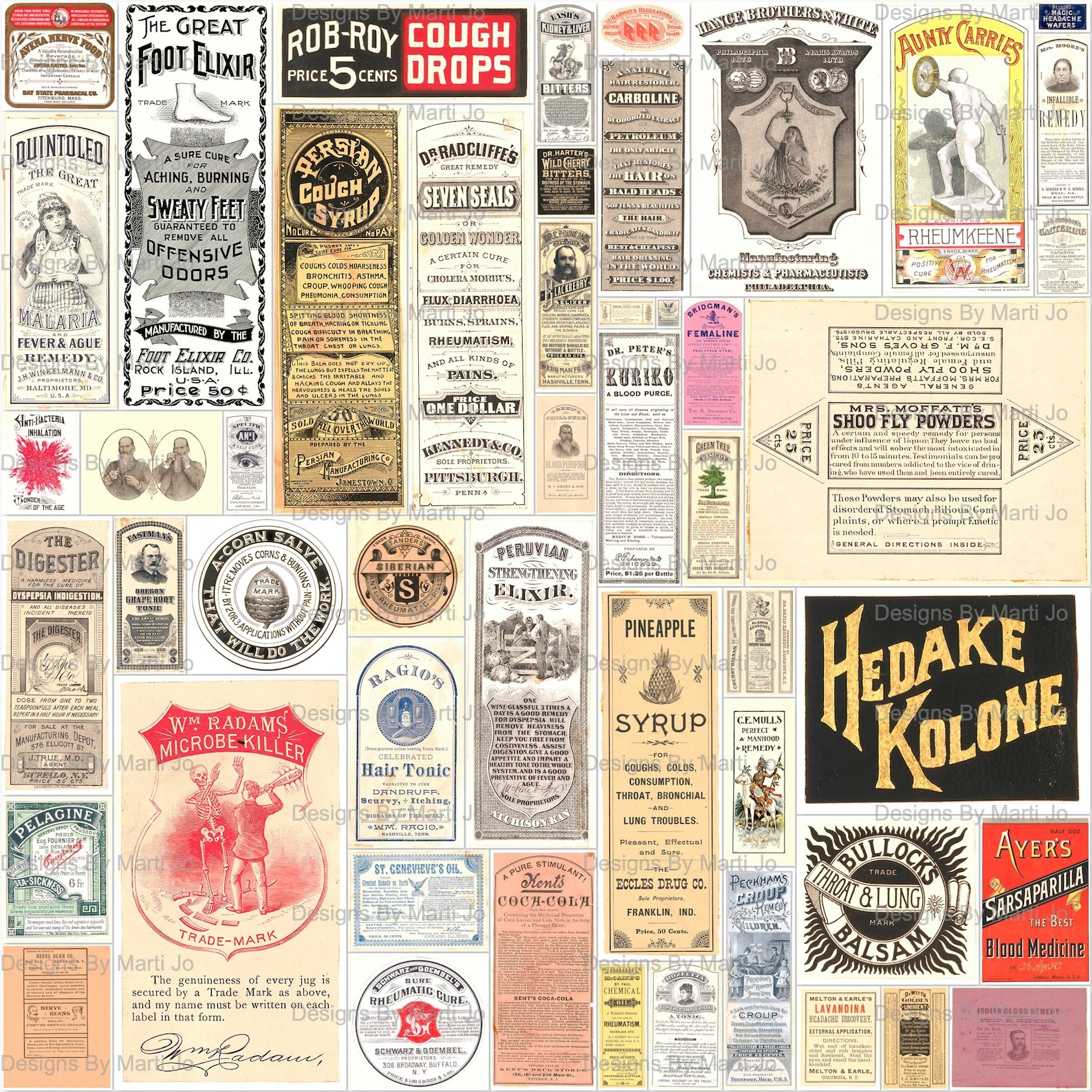 Vintage Old Medicine Labels Kit 3 | 50 Printable Vintage Apothecary ...