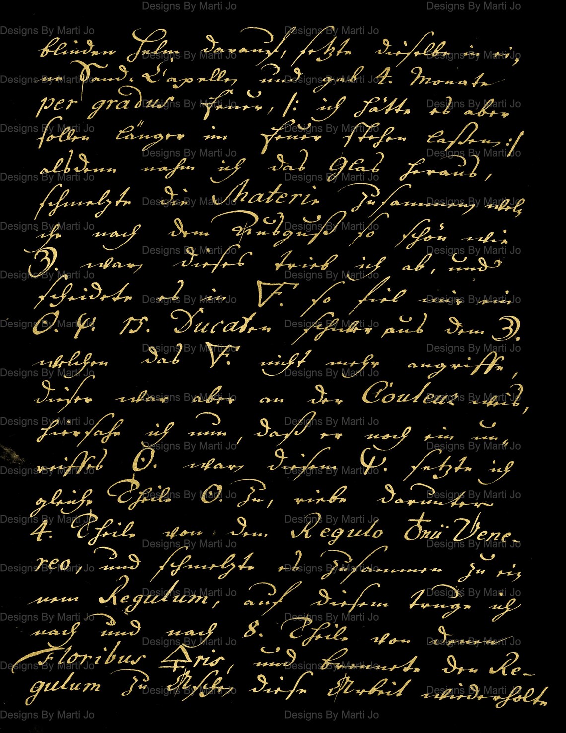 Old Handwriting Gold Overlays Set 1 5 Vintage Transparent - Etsy