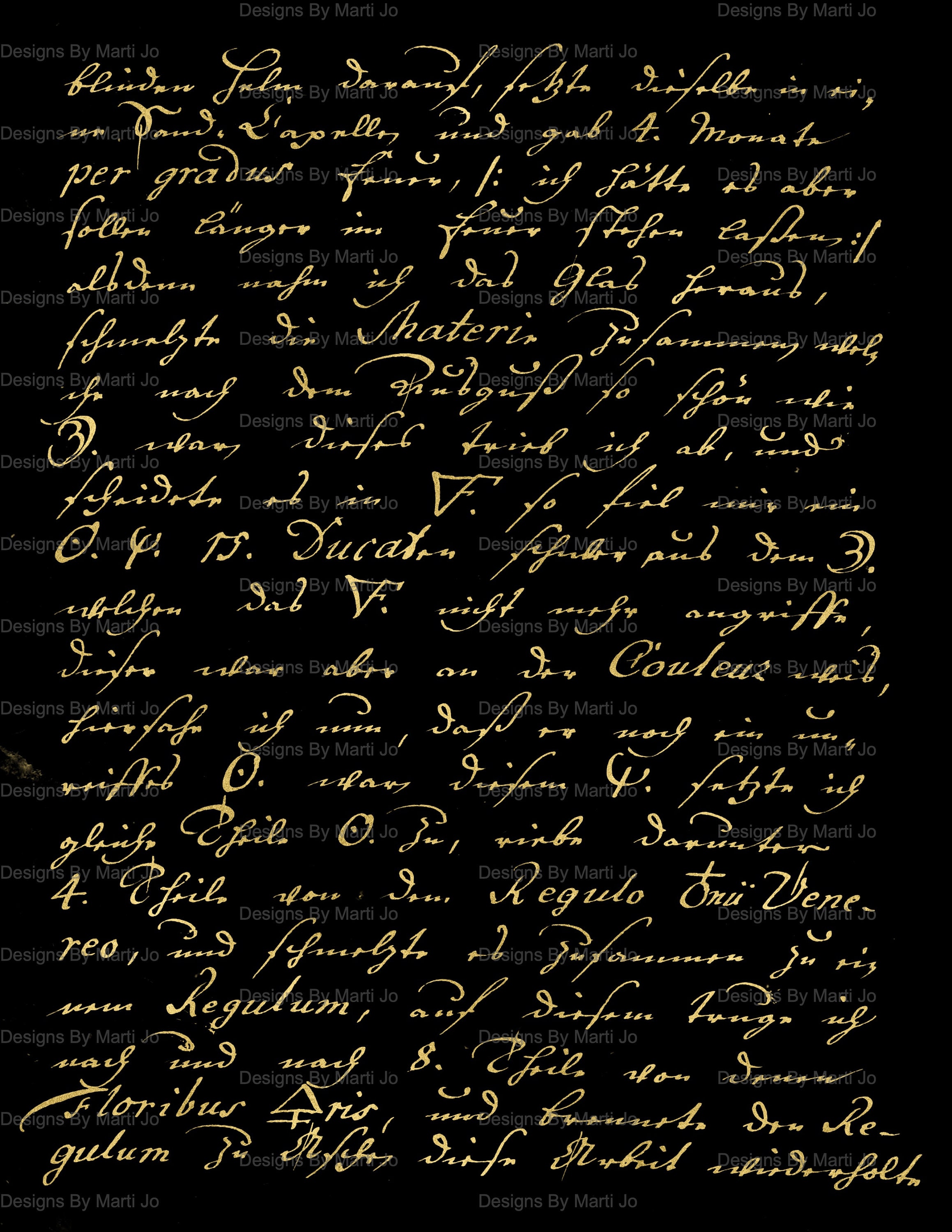 Old Handwriting Gold Overlays Set 1 5 Vintage Transparent - Etsy