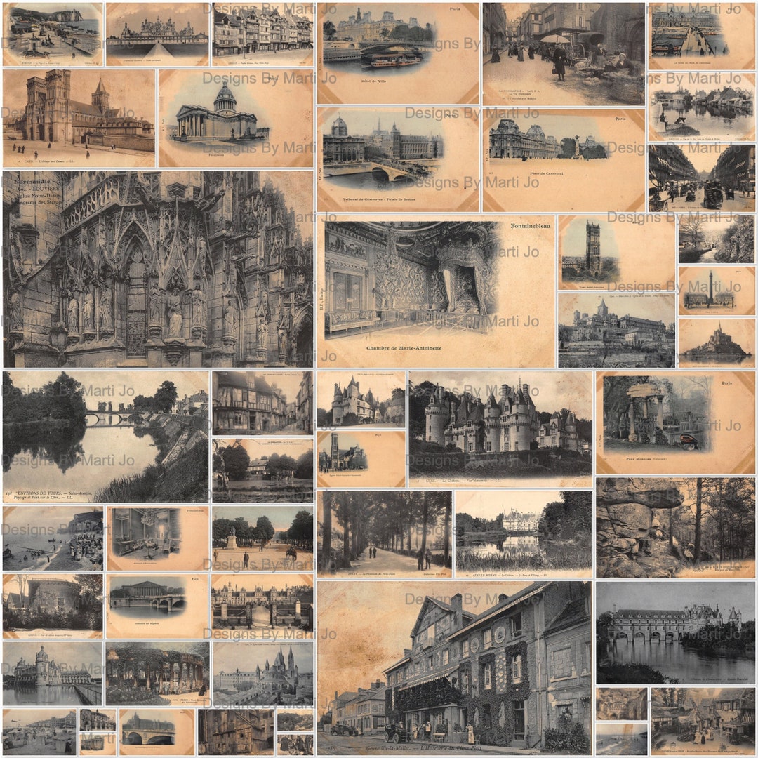 Vintage French Postcards | 50 Printable Antique Postcards From France ...