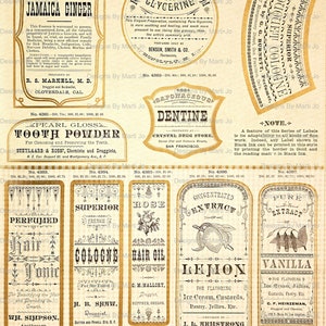 8 Vintage Apothecary Labels Sheets Printable Digital Old Pharmacy ...