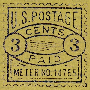 Vintage Postage Meter Stamps | 50 Printable Postal Meter Pngs | BONUS ...
