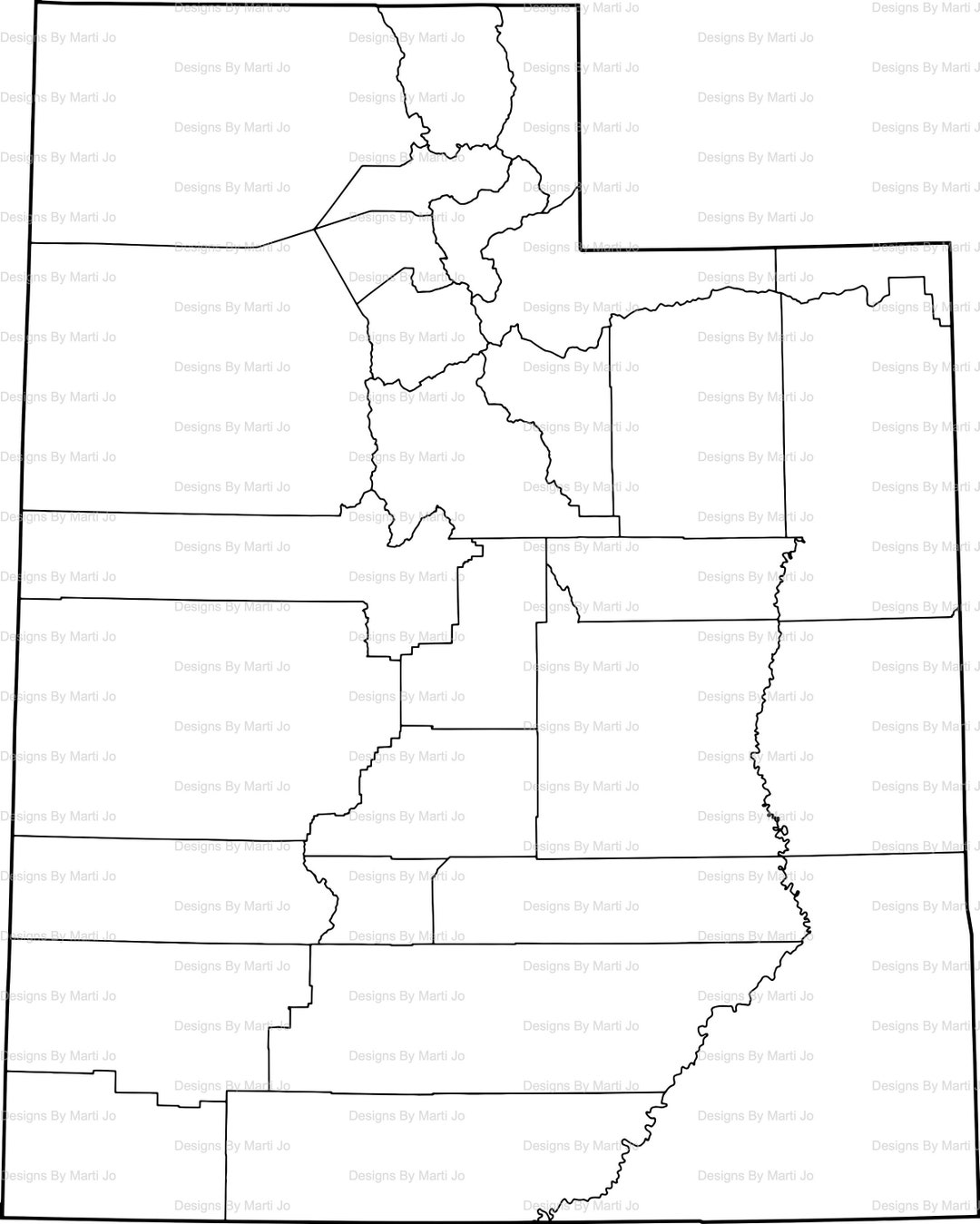 Printable Utah Map | Printable UT County Map | Digital Download PDF ...