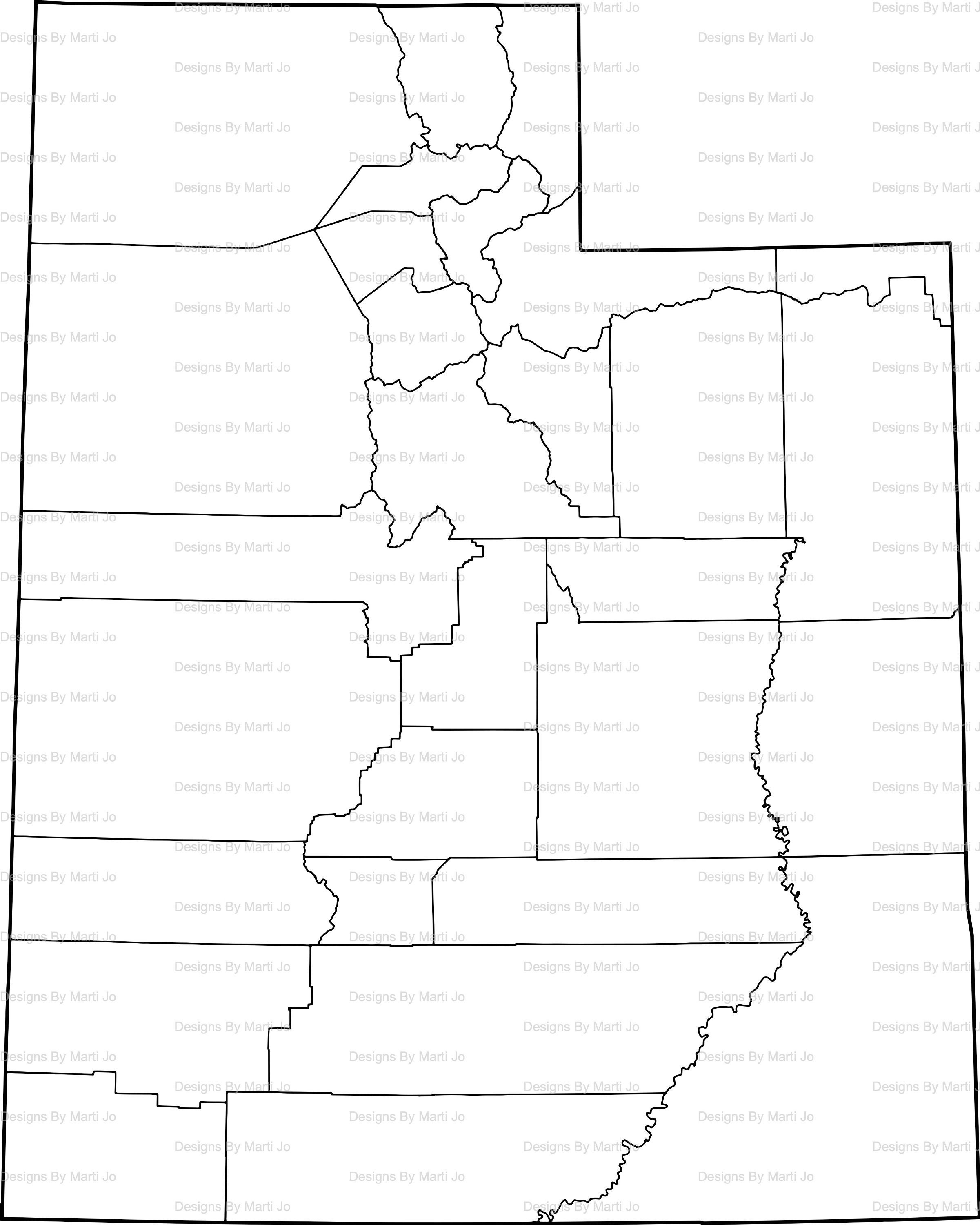 Printable Utah Map Printable UT County Map Digital | Etsy