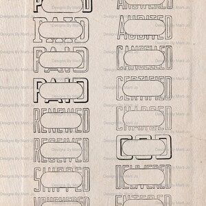 Vintage Rubber Stamp Overlays Set 2 | 8 Pages of Unique Business Stamps ...