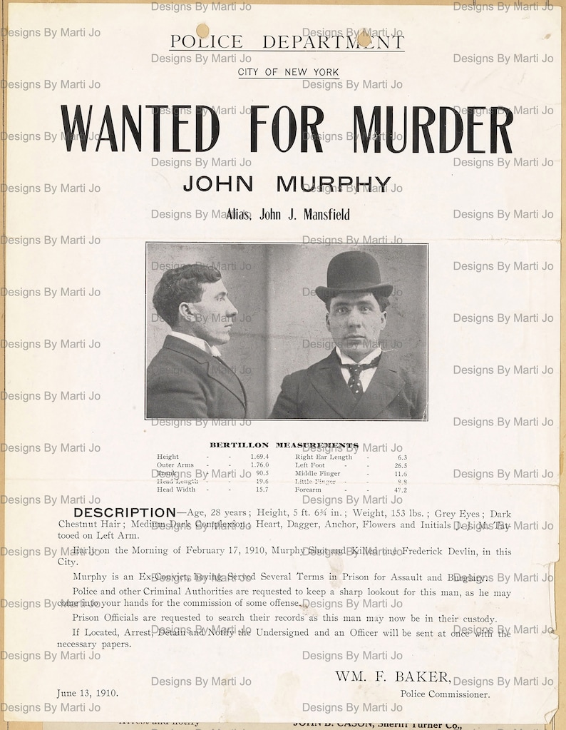 Vintage Wanted for Murder Posters True Crime Ephemera 50 - Etsy