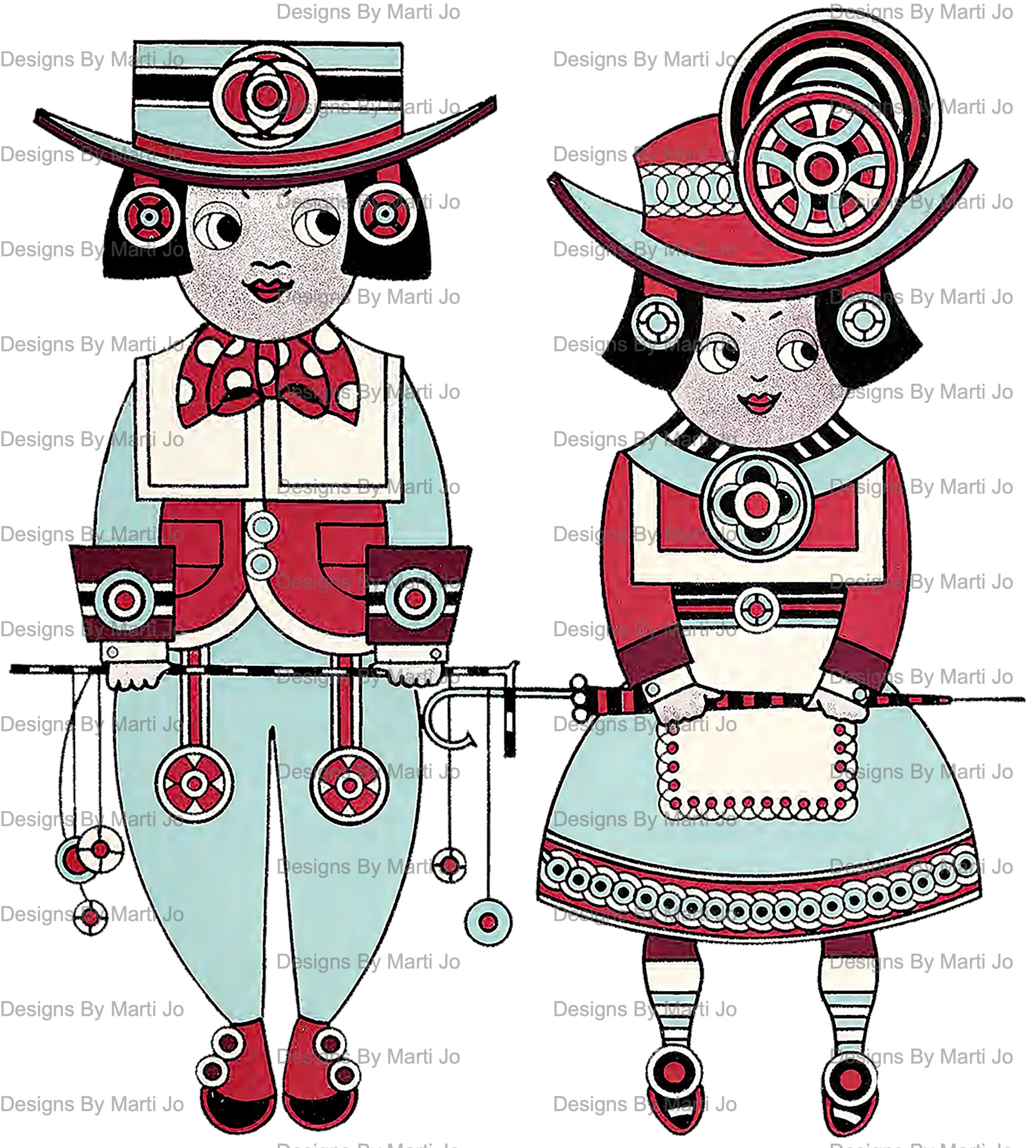 Colorful Whimsical People Clip Art 38 Printable Fussy Cut - Etsy