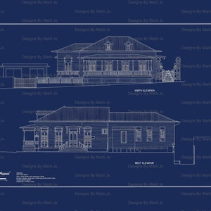 Vintage House Blueprints Set 2 | 15 Vintage House Plan Collage Pages ...
