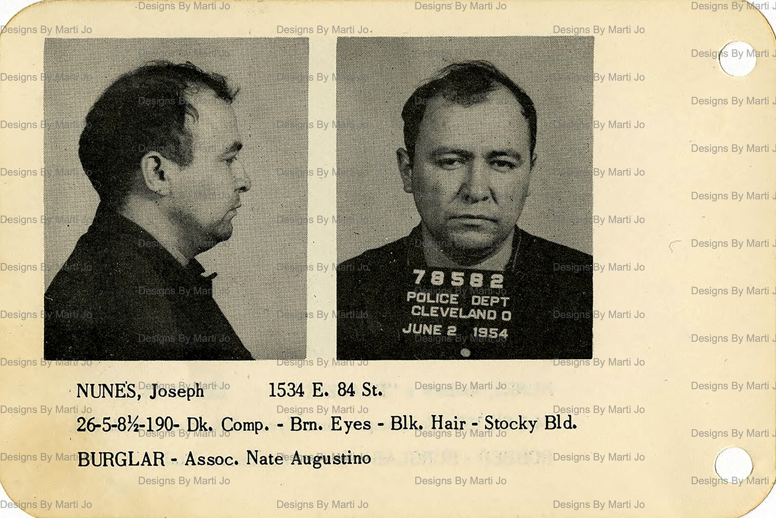 Vintage 1955 Mugshot Notebook Pages | 111 Criminal Record Jpgs ...