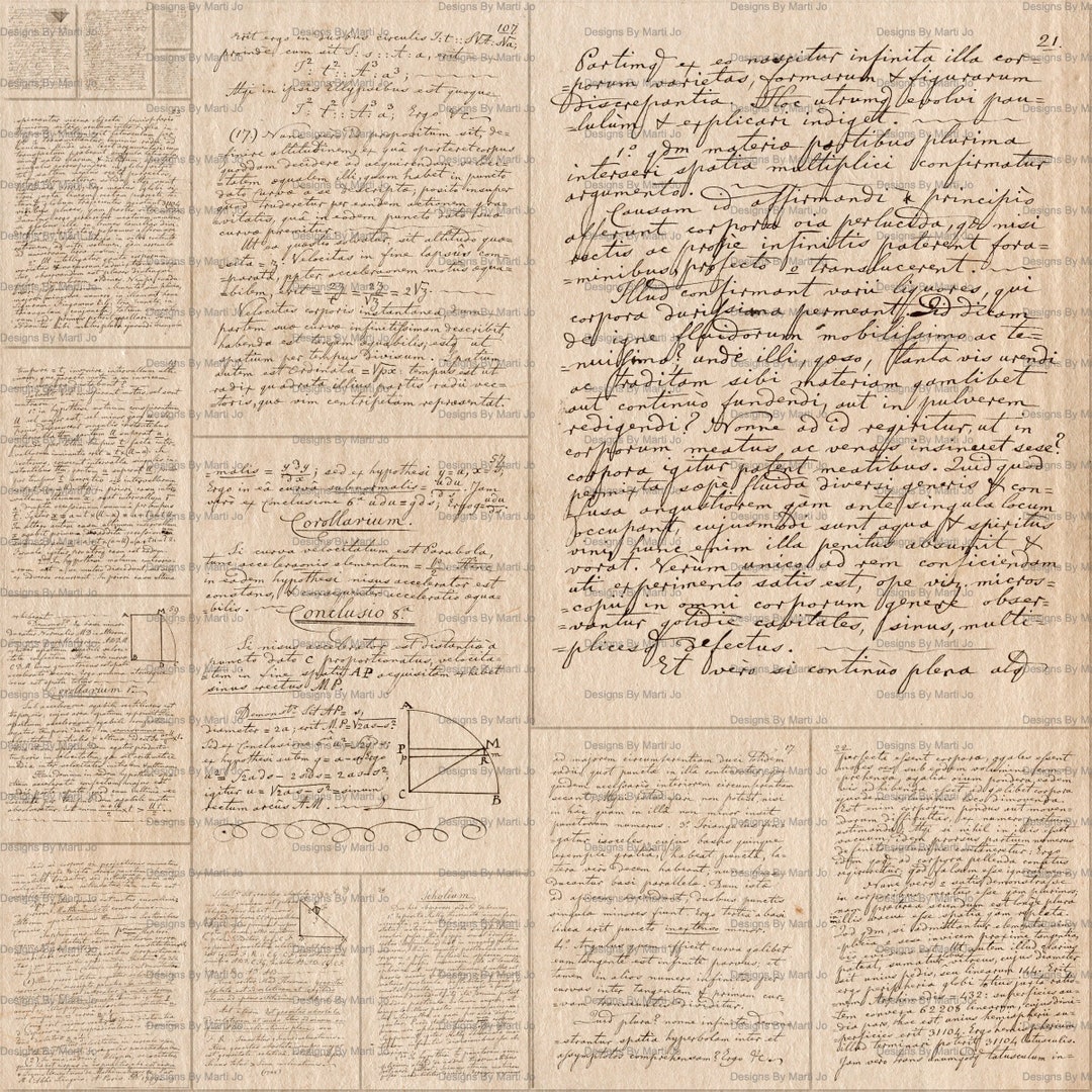 Old Paper Digital Handwriting PNG Overlays for Junk Journal Set 2 | 15 ...