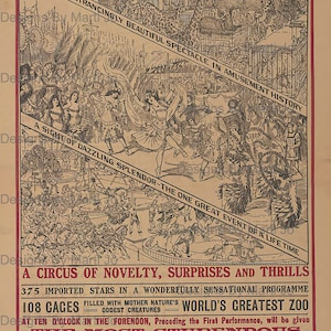 Vintage Circus Flyers | 50 Printable Vintage Circus Handbills | JPG ...