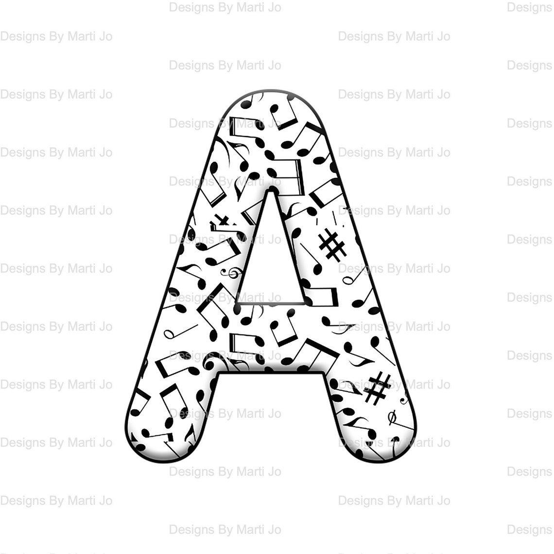 Musical Note Alphabet Printable Musical Note Letters - Etsy