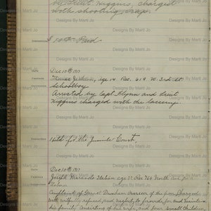 Vintage 1917-1918 Criminal Handwritten Arrest Records | 50 Police ...