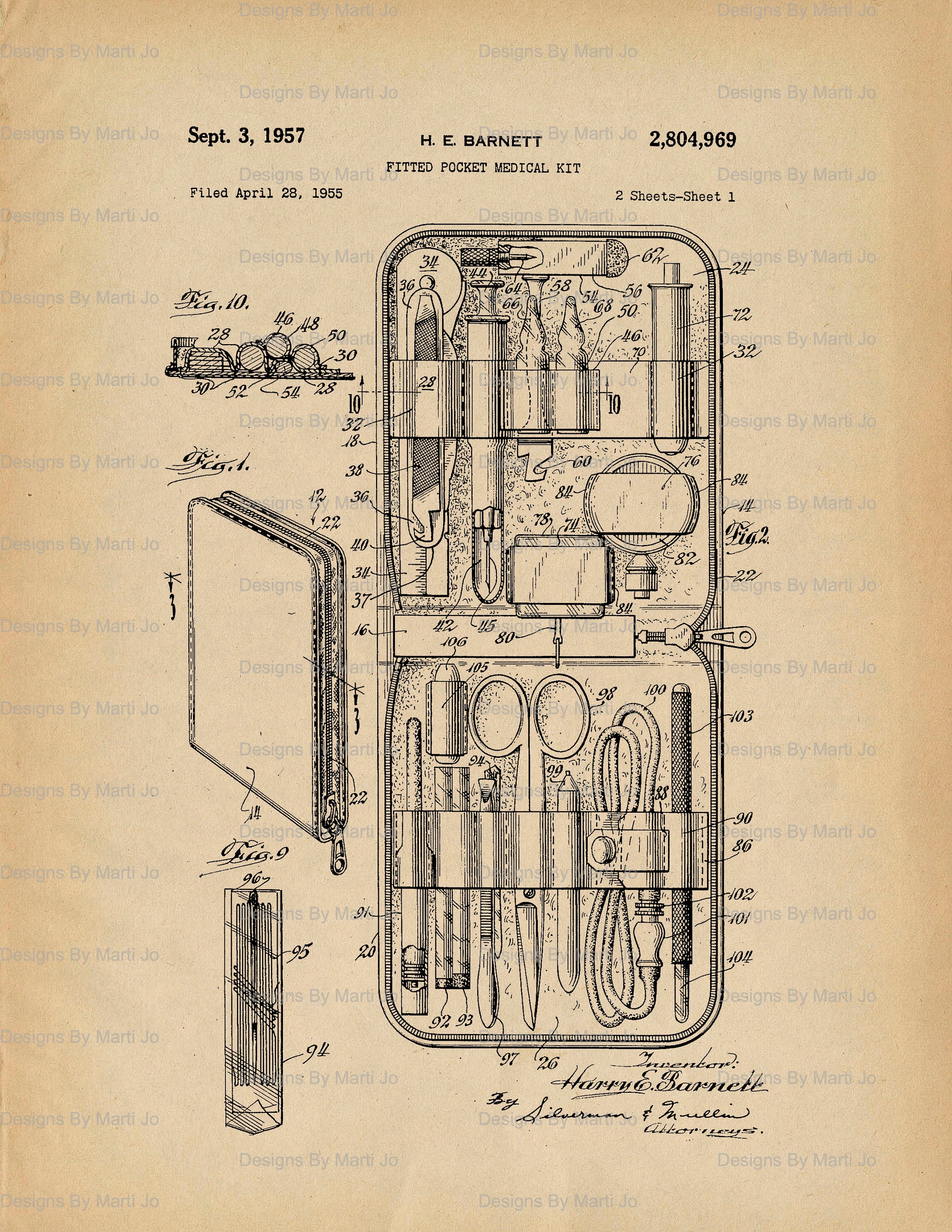 Vintage Medical Device Patent Prints | 20 Each 8.5 X 11 Regular and ...