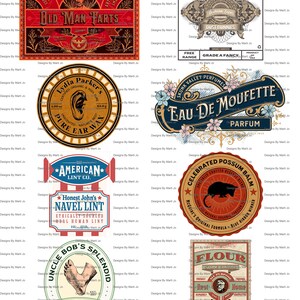 Vintage Funny Labels 8 Gross Humorous and Disgusting Labels BONUS: 8.5 ...
