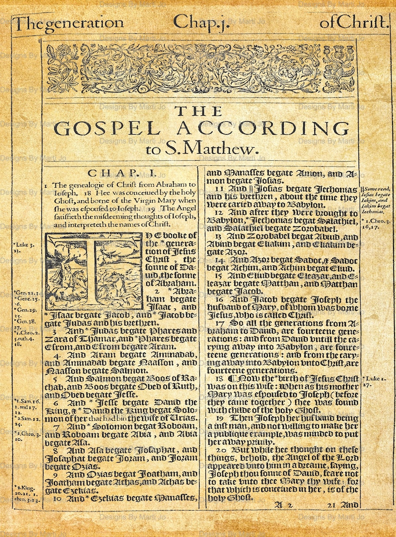 New Testament KJV Bible Page Overlays | 10 Vintage Bible Pages ...