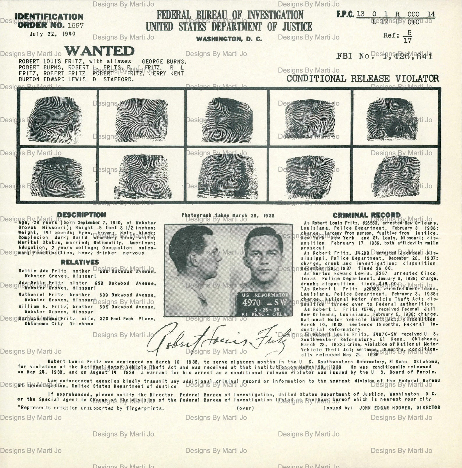 Vintage FBI Most Wanted Posters Set 1 | 35 Printable FBI Post Office ...