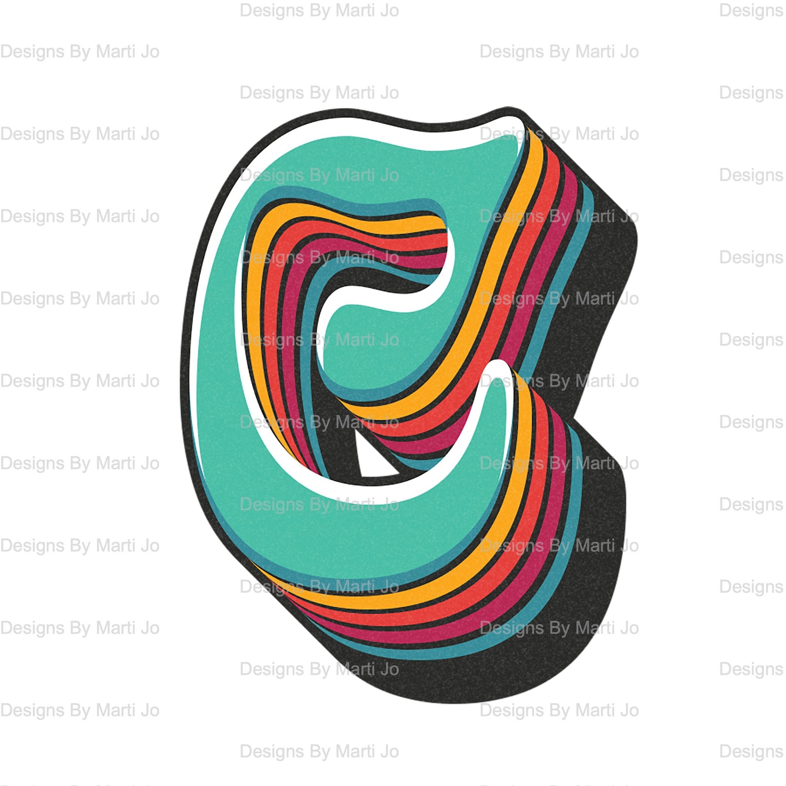Psychedelic Letters | Printable Retro 70s Alphabet, Numbers, Symbols ...